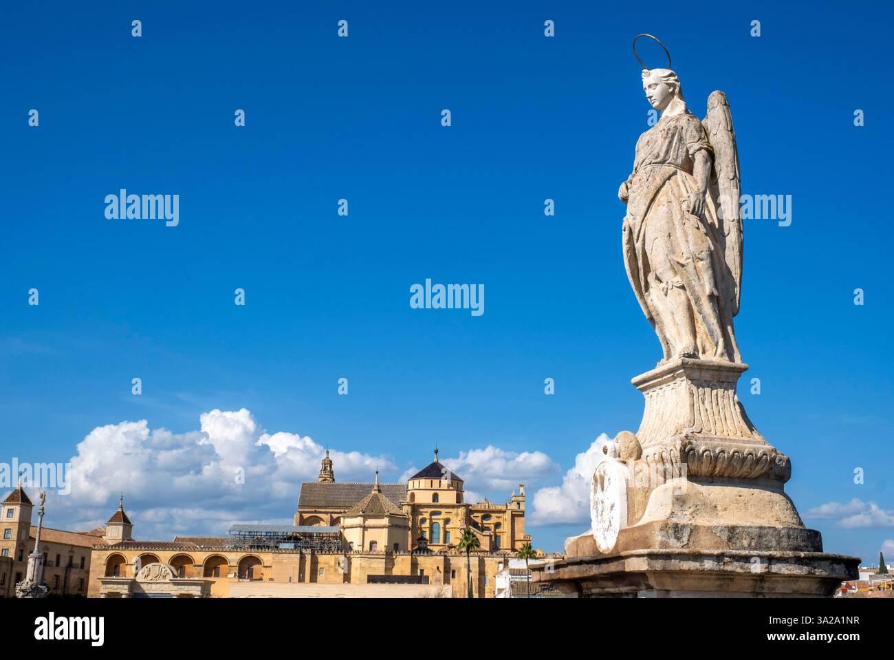 Statue of Saint Raphael on the Roman Bridge of Cordoba, Andalusia ...