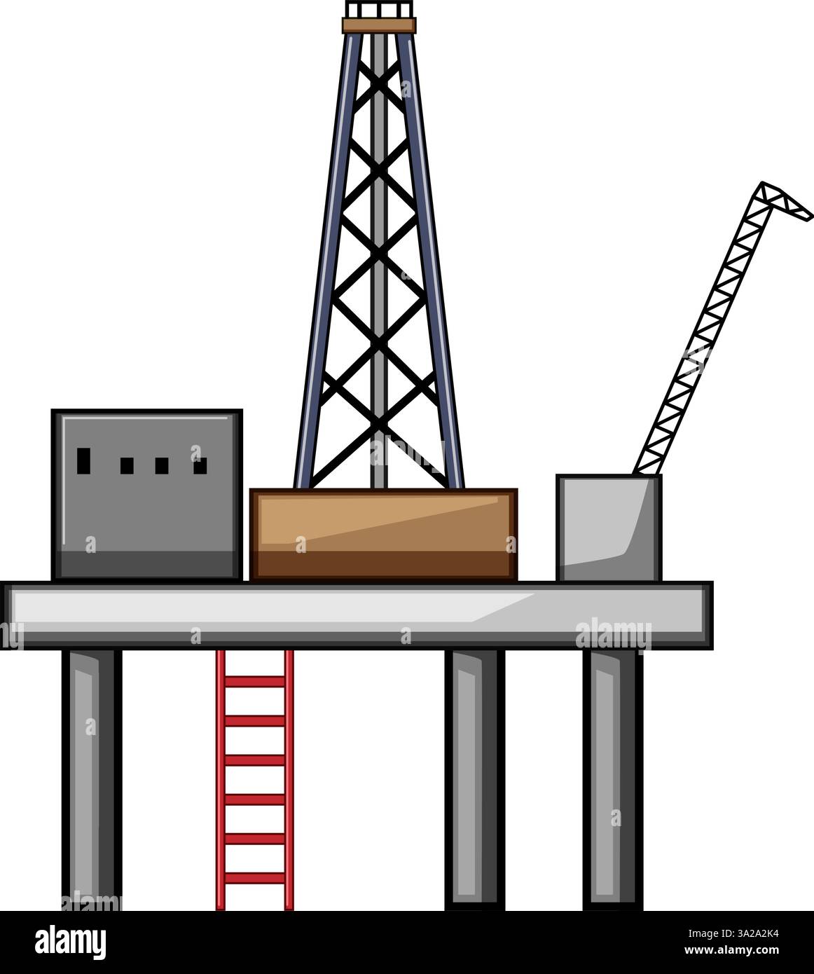offshore oil rig cartoon vector illustration Stock Vector Image & Art ...
