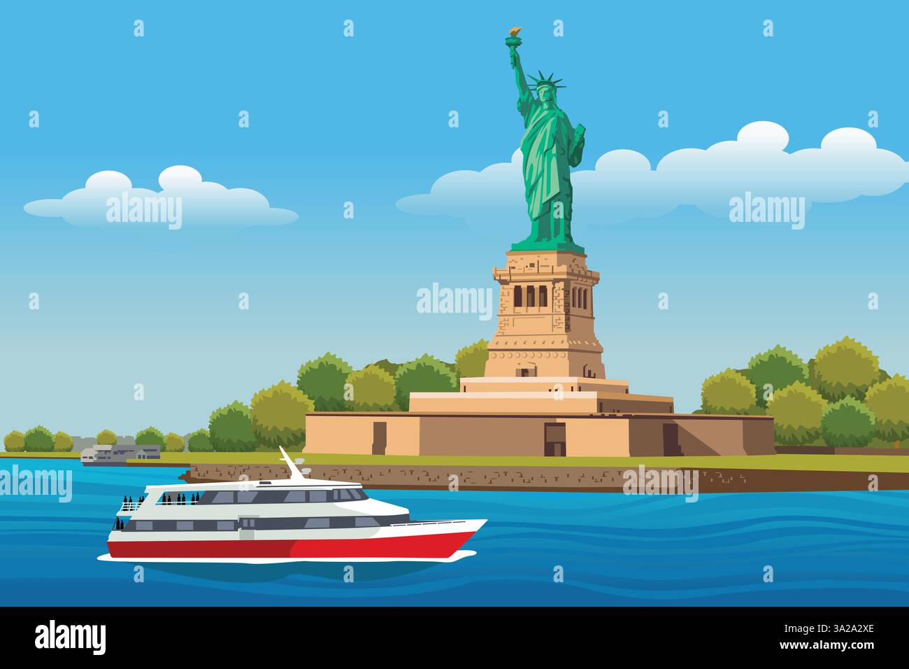 A vector illustration of Statue of Liberty in New York Stock Vector ...