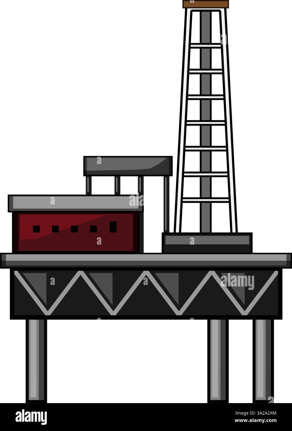 extraction oil rig cartoon vector illustration Stock Vector Image & Art ...