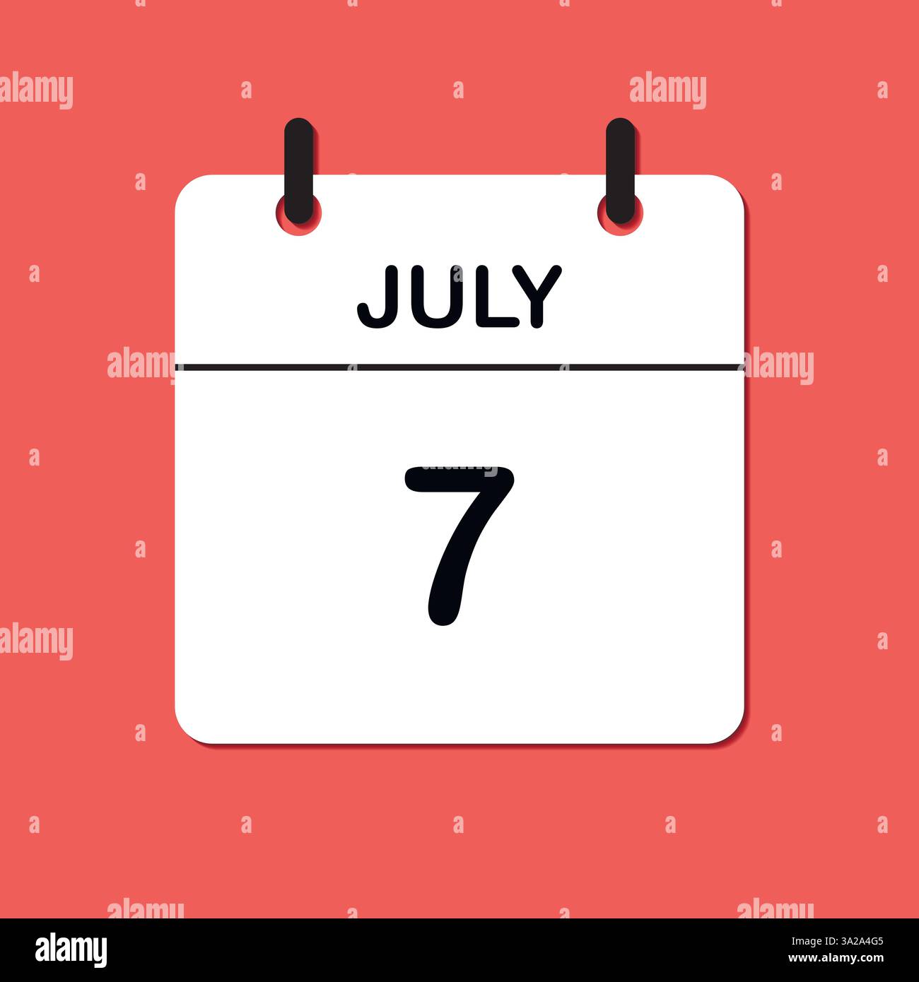 July 7. Daily Calendar icon for design. Simple design for business ...