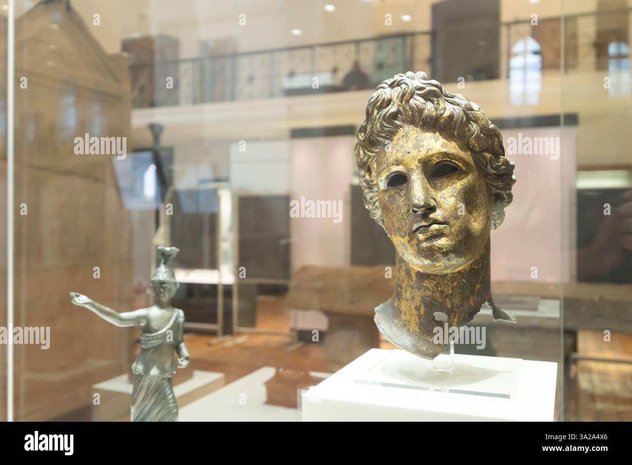 Bronze head of Apollo displayed in National Archaeological Museum ...