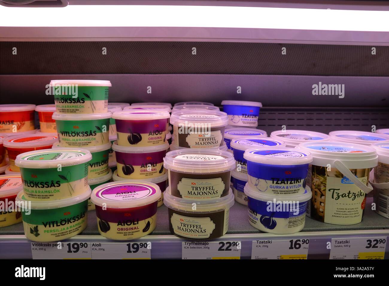 Inside a Swedish grocery store called ICA. Famous supermarket. Shelves ...