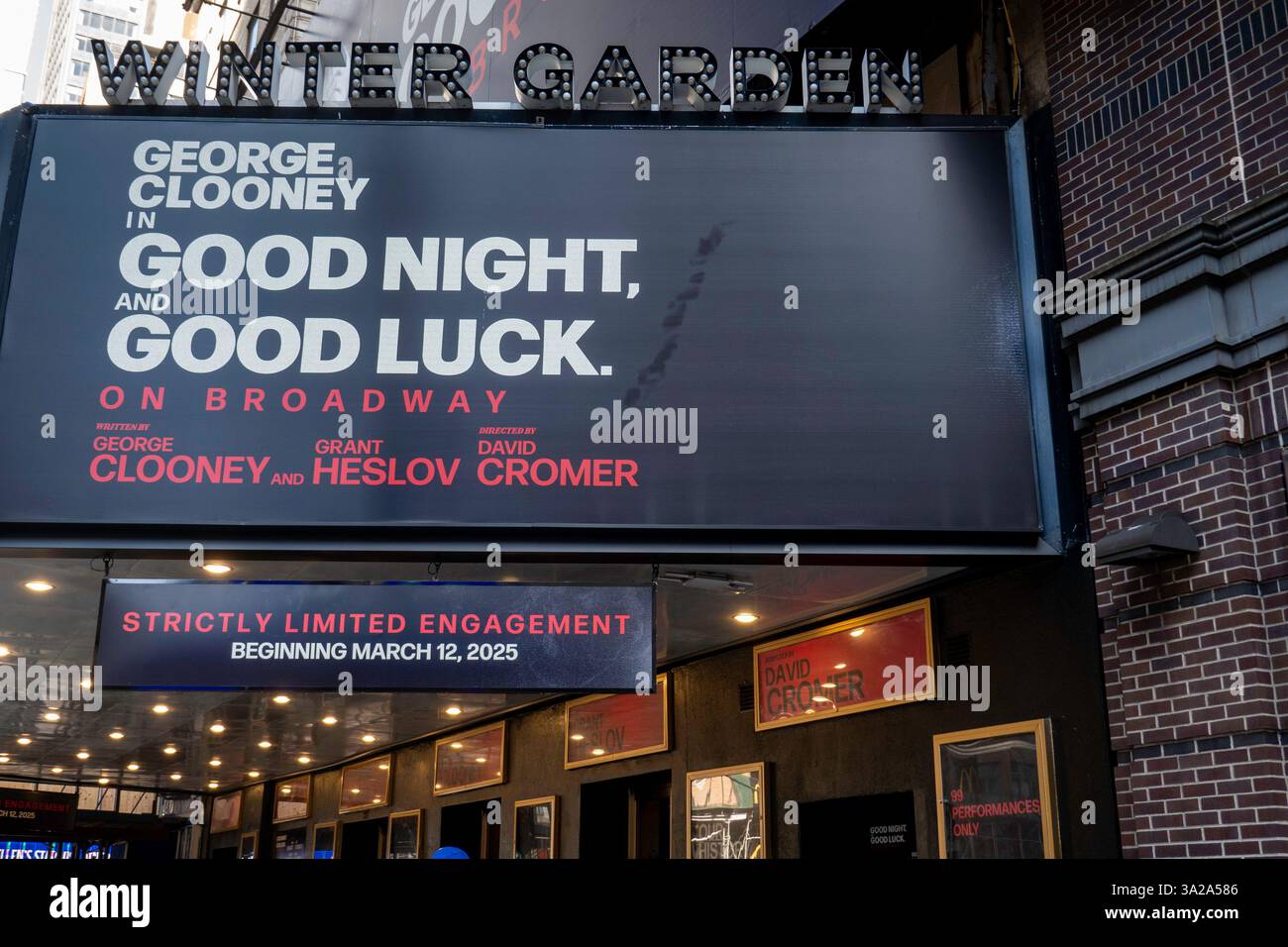 "Good Night, and Good Luck" Marquee at the Winter Garden Theatre on ...