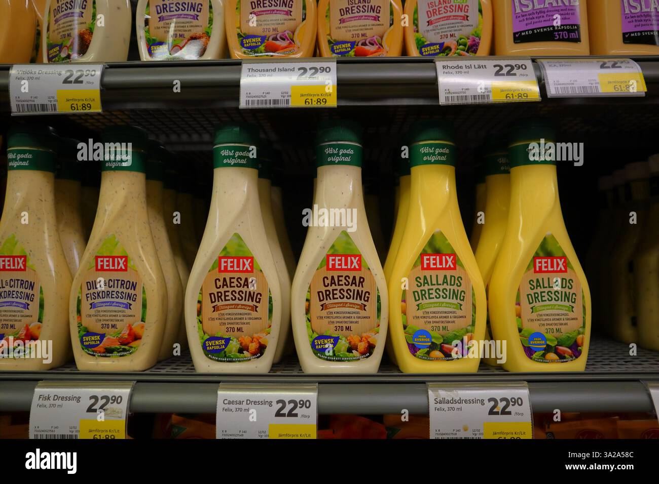 Inside a Swedish grocery store called ICA. Famous supermarket. Shelves ...