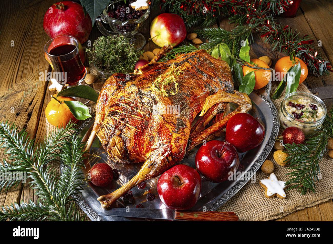 Tender, juicy Christmas geese with crispy skin Stock Photo - Alamy