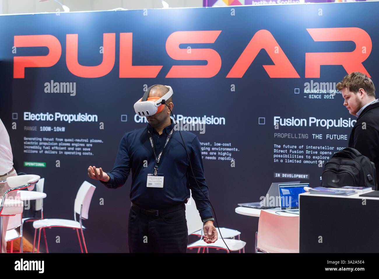 Space Park Leicester Pulsar Fusion stand at Space-Comm Expo in ExCeL ...