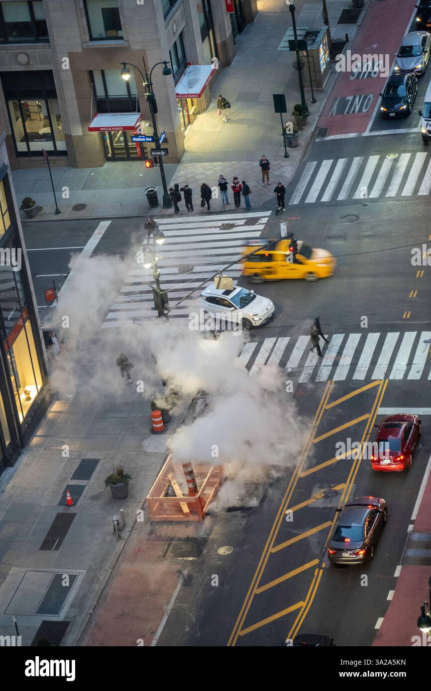 City workers toiling around the clock to repair a steam leak at a major ...