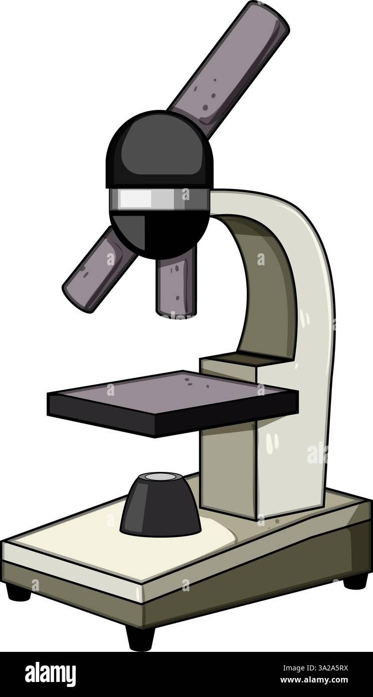 eyepiece microscope cartoon vector illustration Stock Vector Image ...