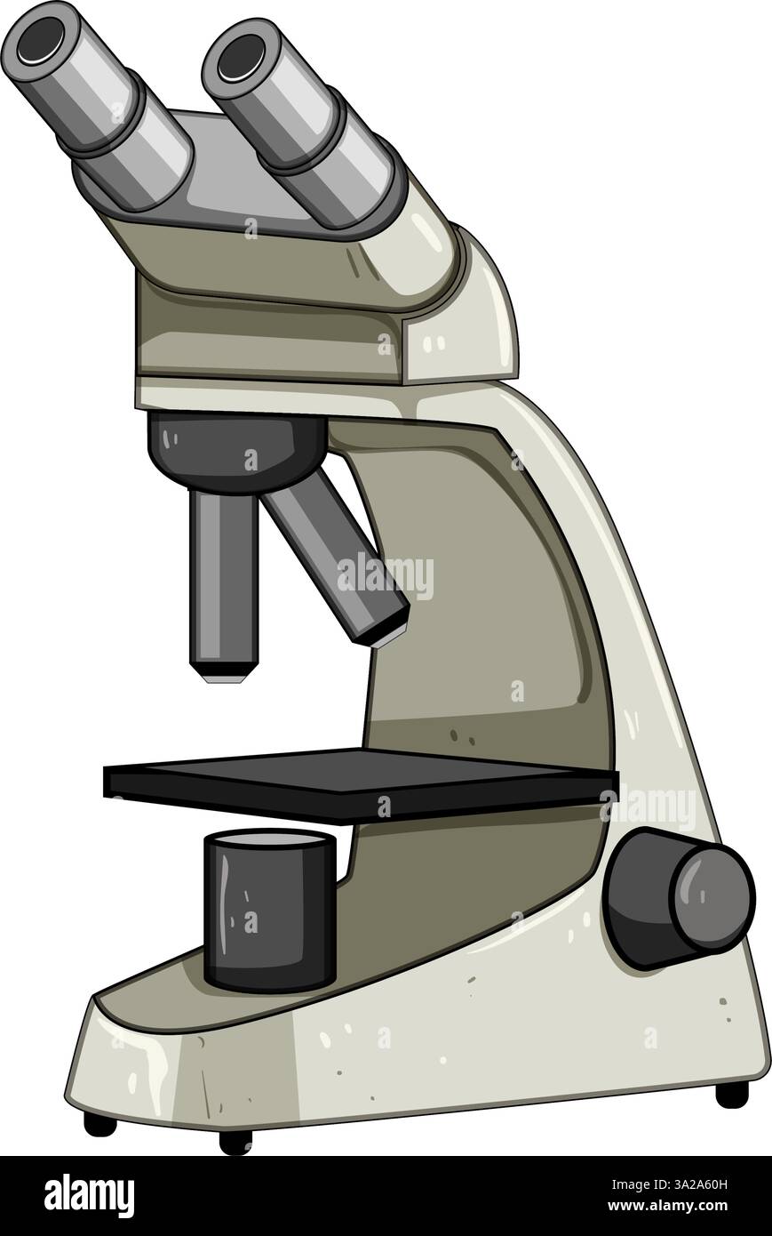 objective microscope cartoon vector illustration Stock Vector Image ...