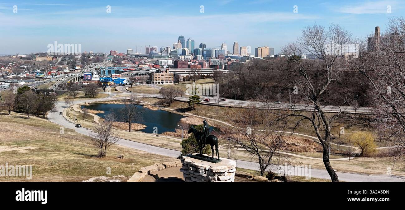 Kansas City, Missouri - March 12, 2025: View of the Kansas City Skyline ...