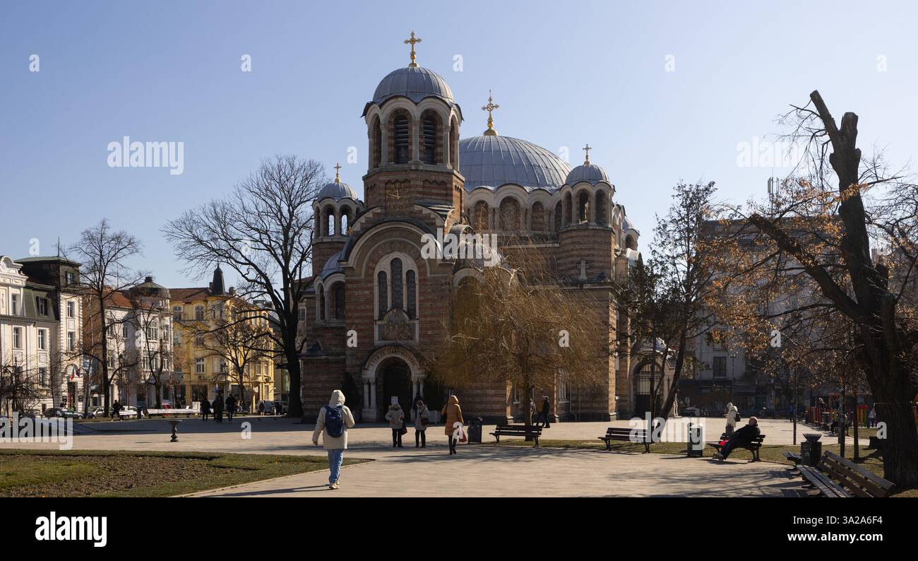 SOFIA, BULGARIA - FEBRUARY 12 2025: Orthodox temple of The Seven Saints ...