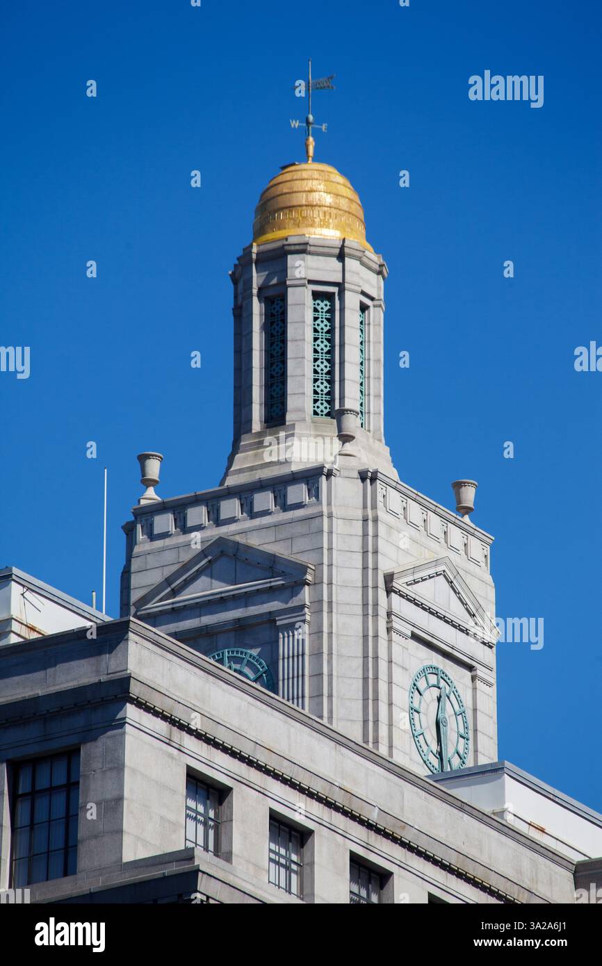 A Detail of the New England Mutual Life Insurance Building gold dome ...