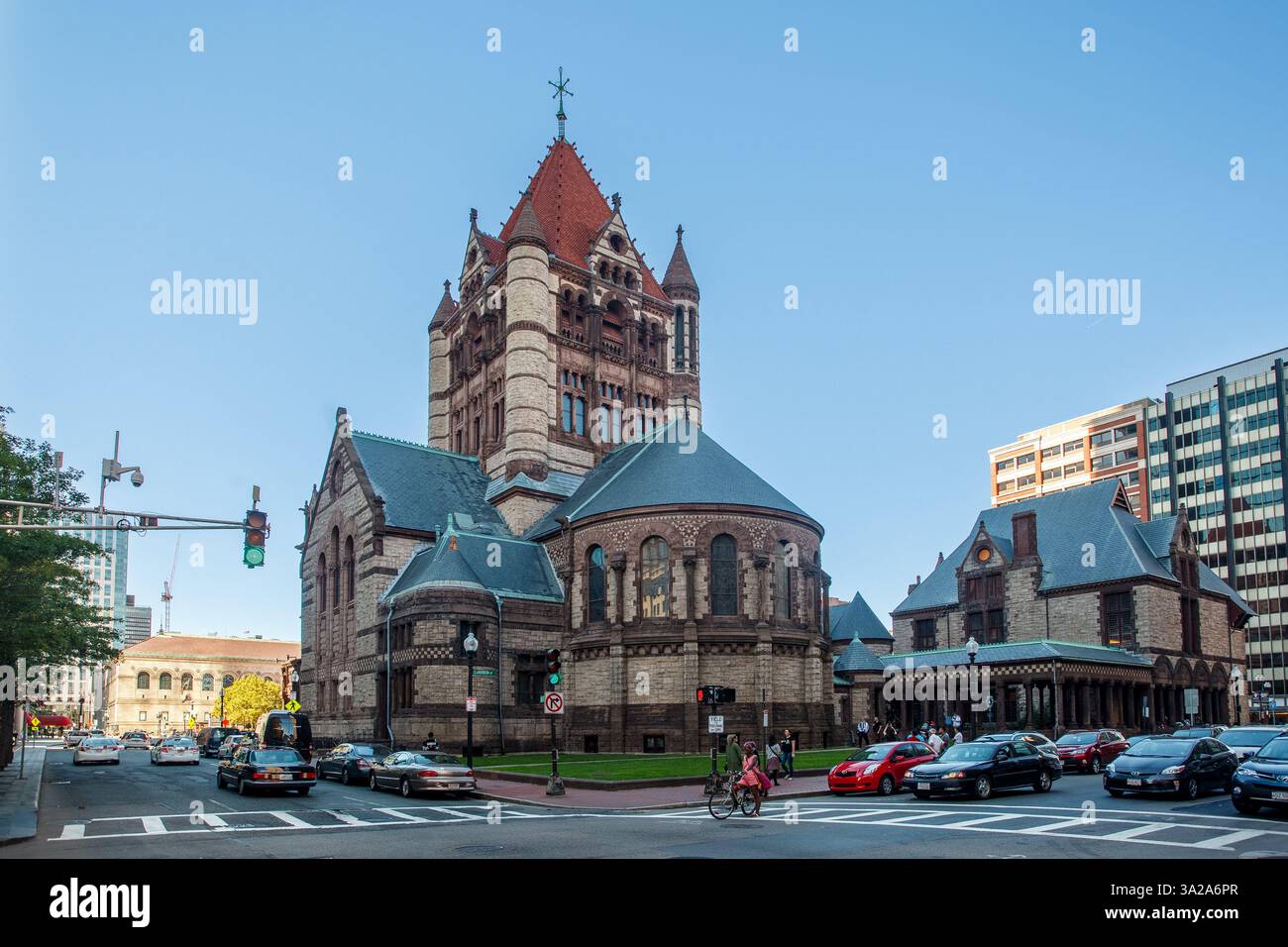 The Trinity church in Copley Square,Back Bay, Boston,, Massachusetts ...