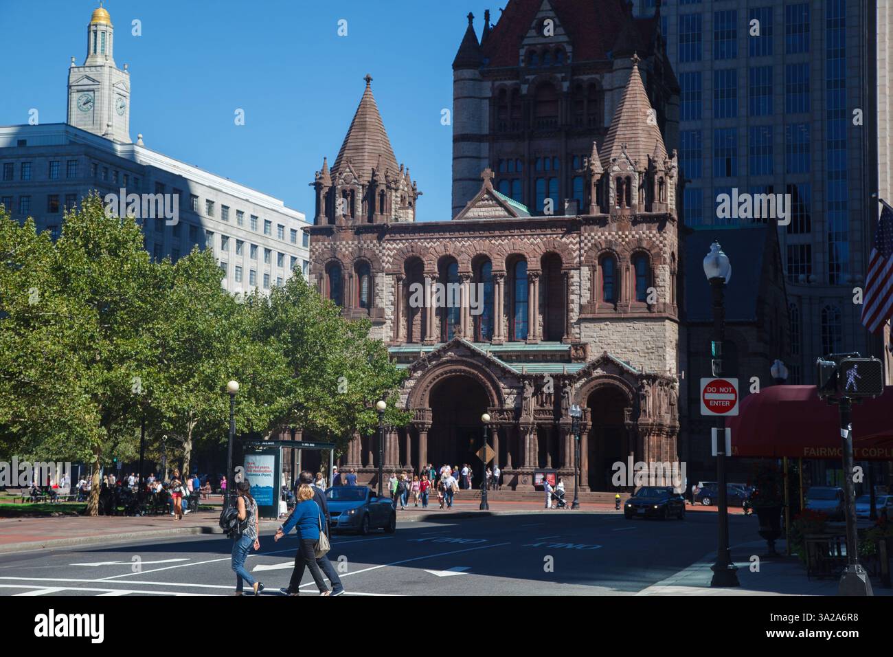 The Trinity church in Copley Square and Berkeley building skyscraper ...