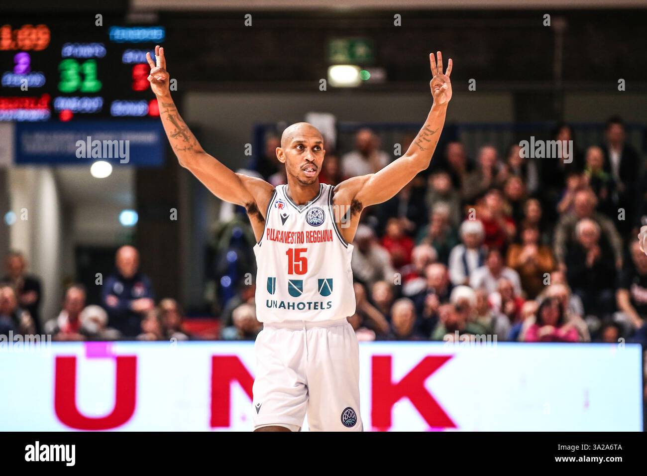 Jamar Smith (Unahotels Reggio Emlia) during Pallacanestro Reggiana vs ...
