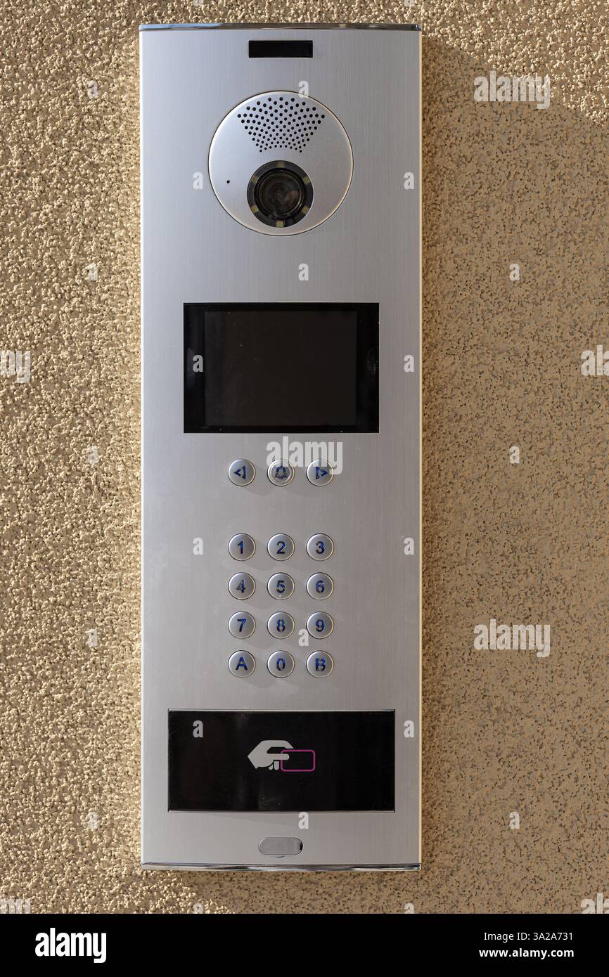 Modern Intercom System With Camera Keypad And Contactless Card Reader