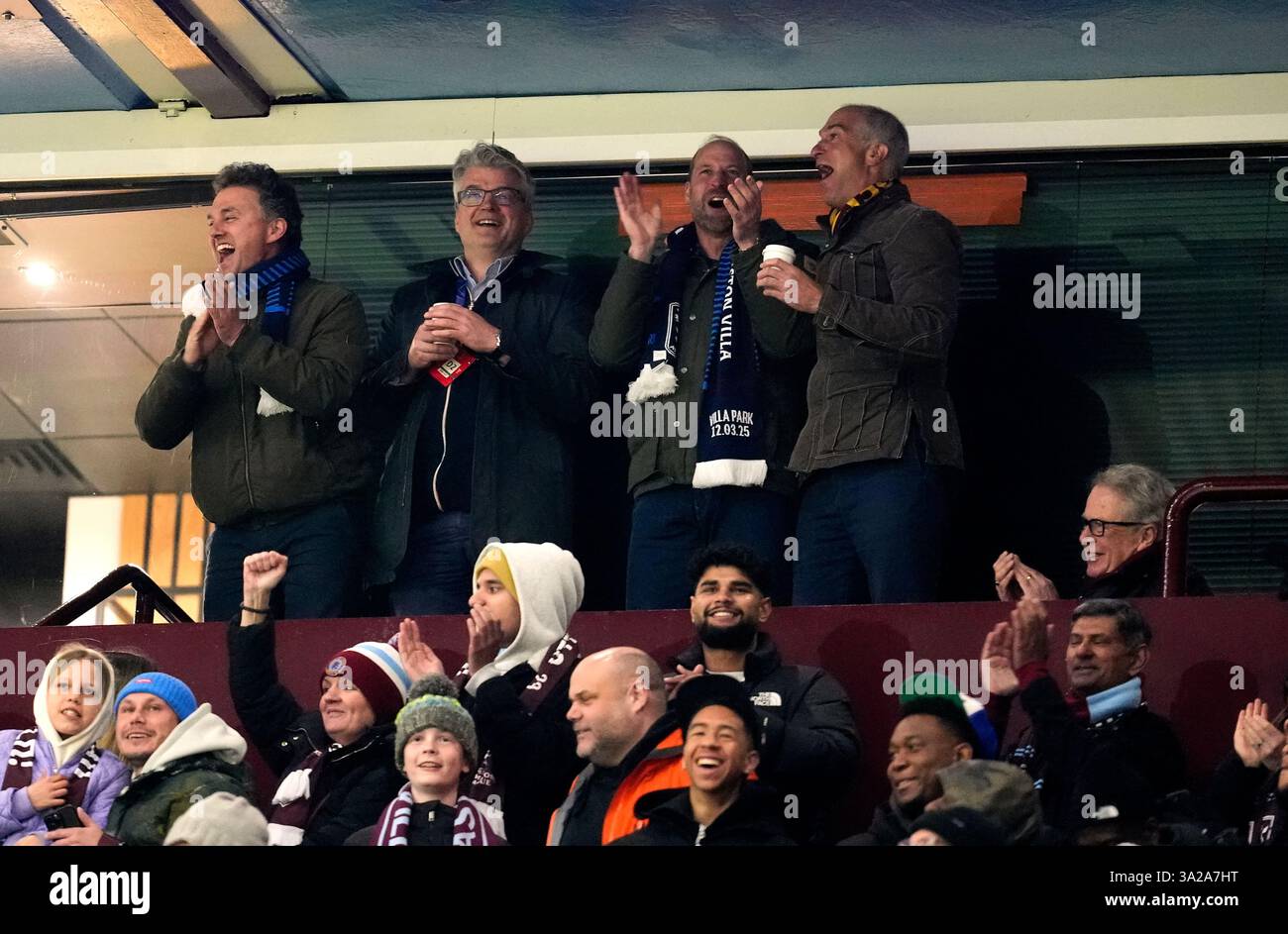 The Prince of Wales celebrates Aston Villa's second goal during the ...