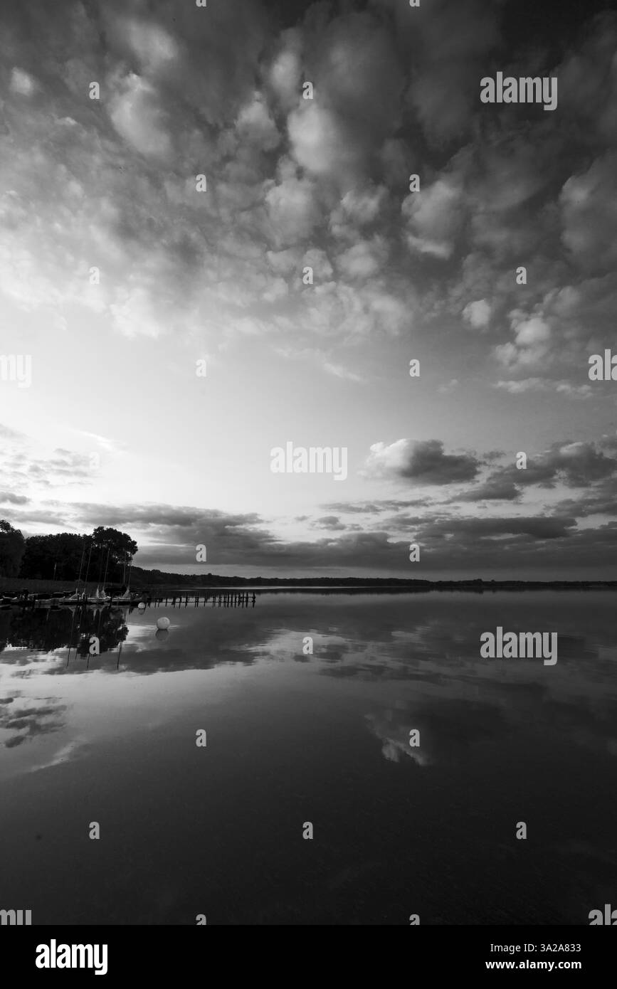 Landscape photograph sunset in Black and White Stock Photos & Images ...