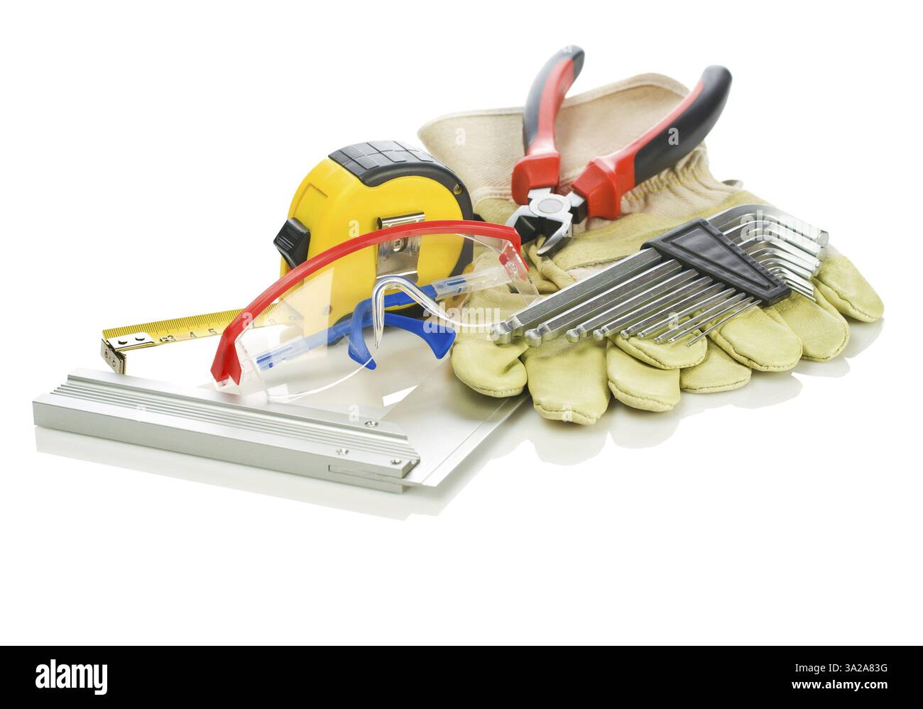 Set building tools instruments Cut Out Stock Images & Pictures - Alamy
