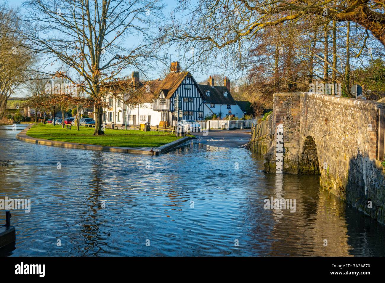 The river Darenth at Eynsford Kent Stock Photo - Alamy