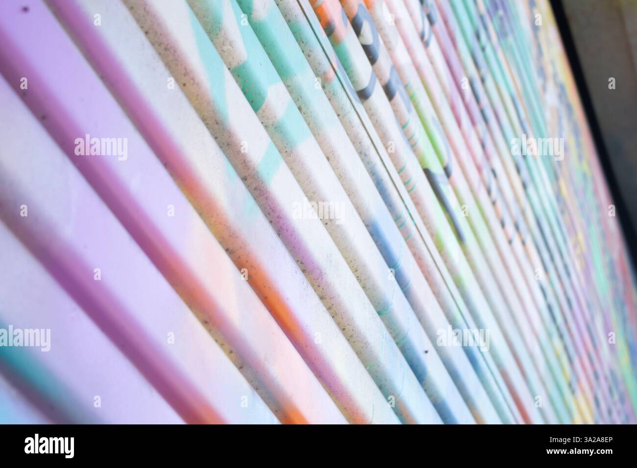 A closeup view of color blend schemes on sheet metal Stock Photo - Alamy