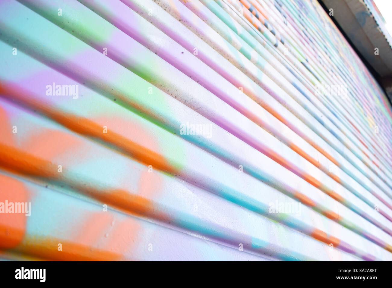 A closeup view of color blend schemes on sheet metal Stock Photo - Alamy