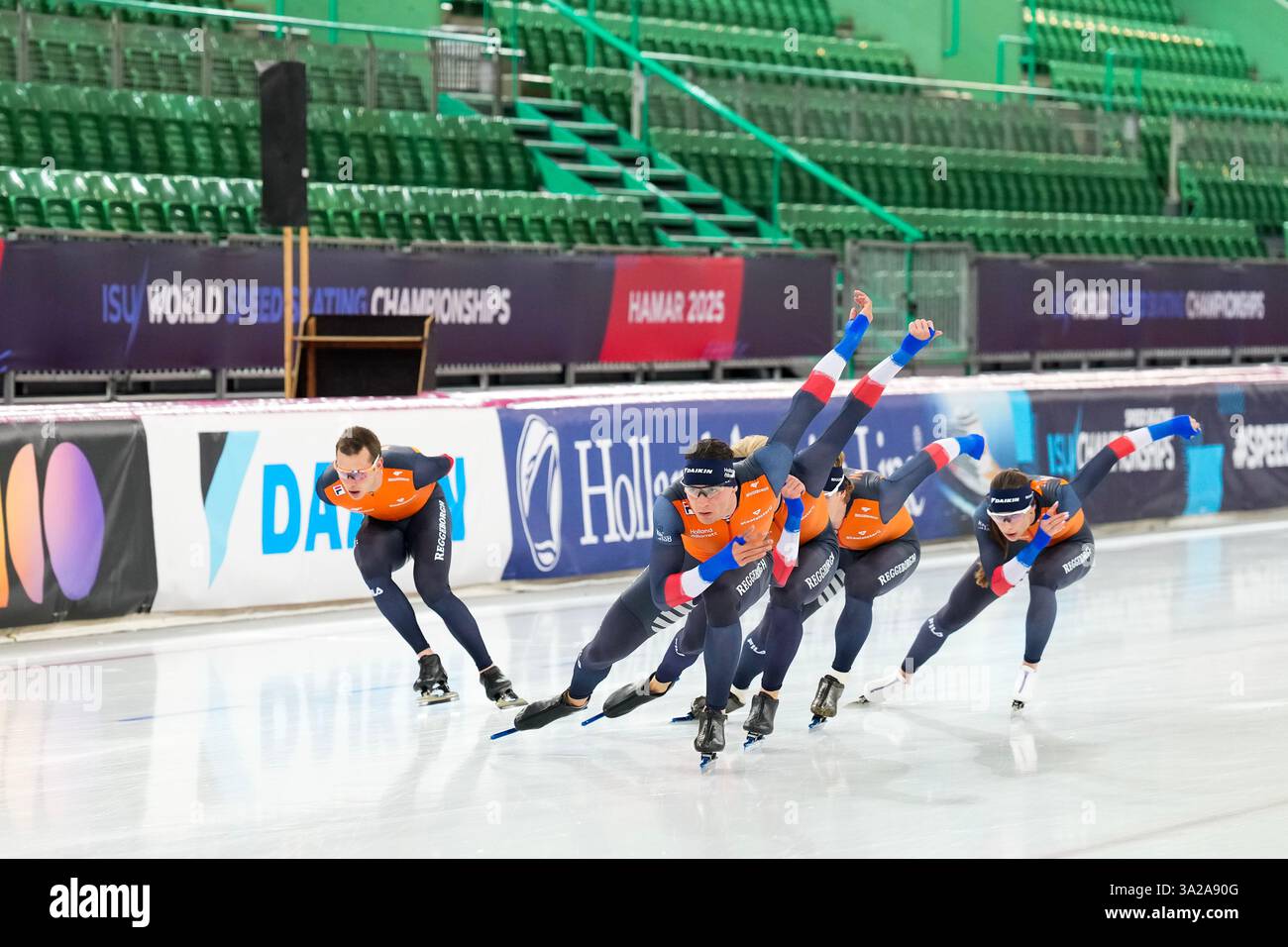 HAMAR, NORWAY - MARCH 12: Marcel Bosker, Jenning de Boo, Tim Prins ...