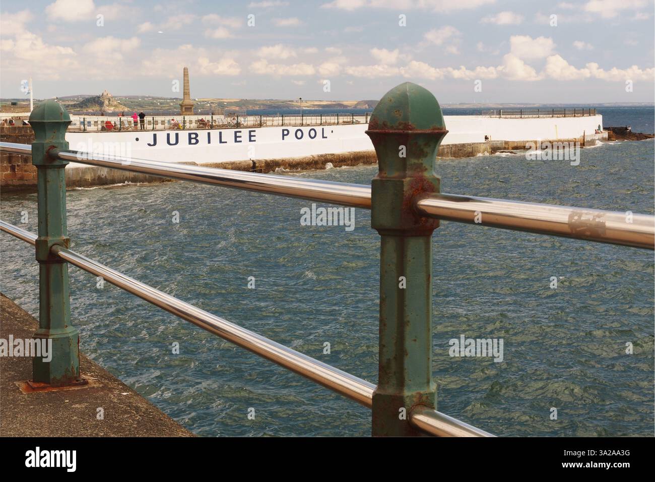 A view looking at the Jubilee Pool wall at Penzance Cornwall, England ...