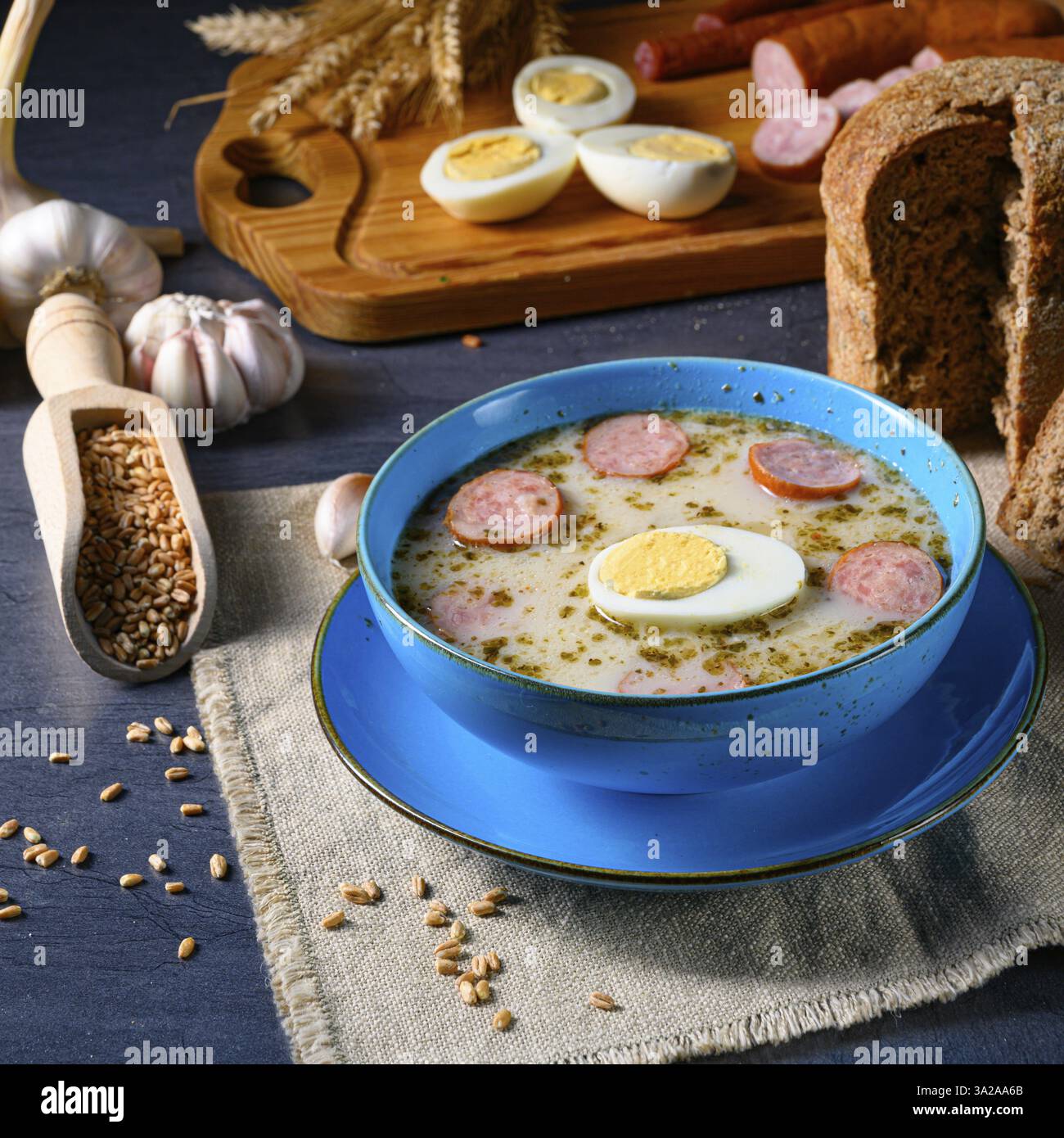 Easter in Polish: sour flour soup for Easter breakfast (?urek Stock ...