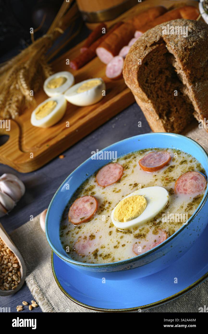 Easter in Polish: sour flour soup for Easter breakfast (?urek Stock ...