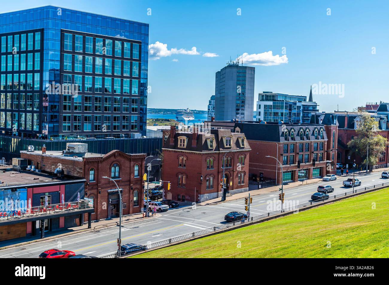 A view looking down from the lower reaches of Citadel fort in Halifax ...