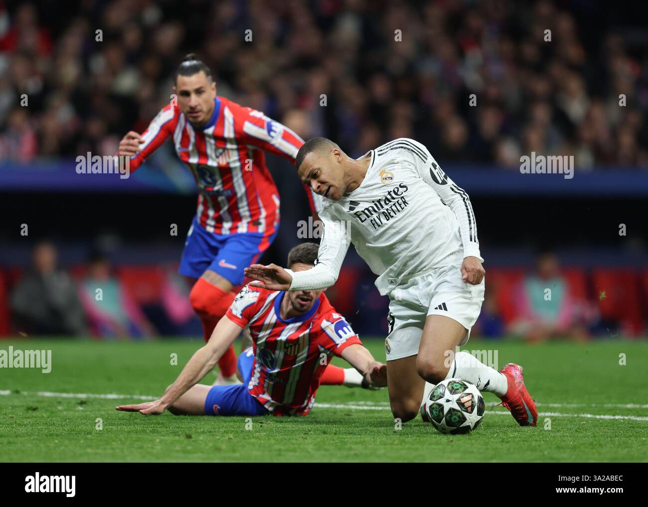 Kylian Mbappe of Real Madrid penalty during the UEFA Champions League ...