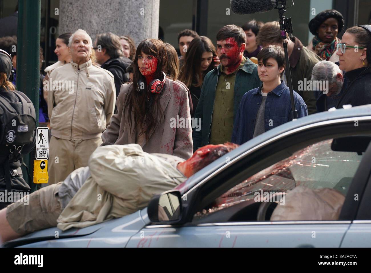 Ny. 12th Mar, 2025. Dakota Johnson out and about for VERITY Filming on ...