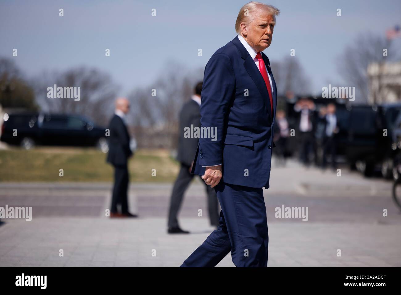 United States President Donald J Trump departs a reception with Micheál ...