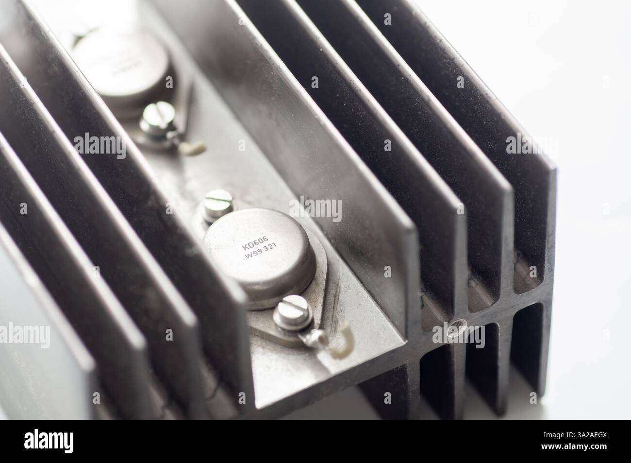 Semiconductor silicon transistors and mosfets on a powerful radiator ...