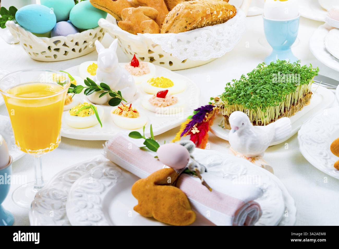 Festive table easter different dishes hi-res stock photography and ...