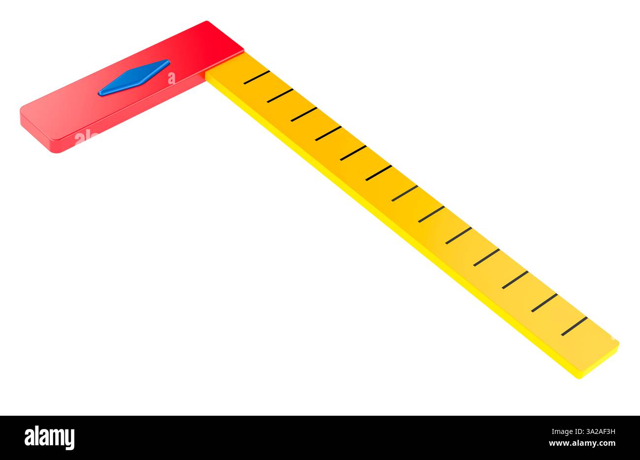 Toy Angle Ruler, square ruler. 3D rendering isolated on white ...