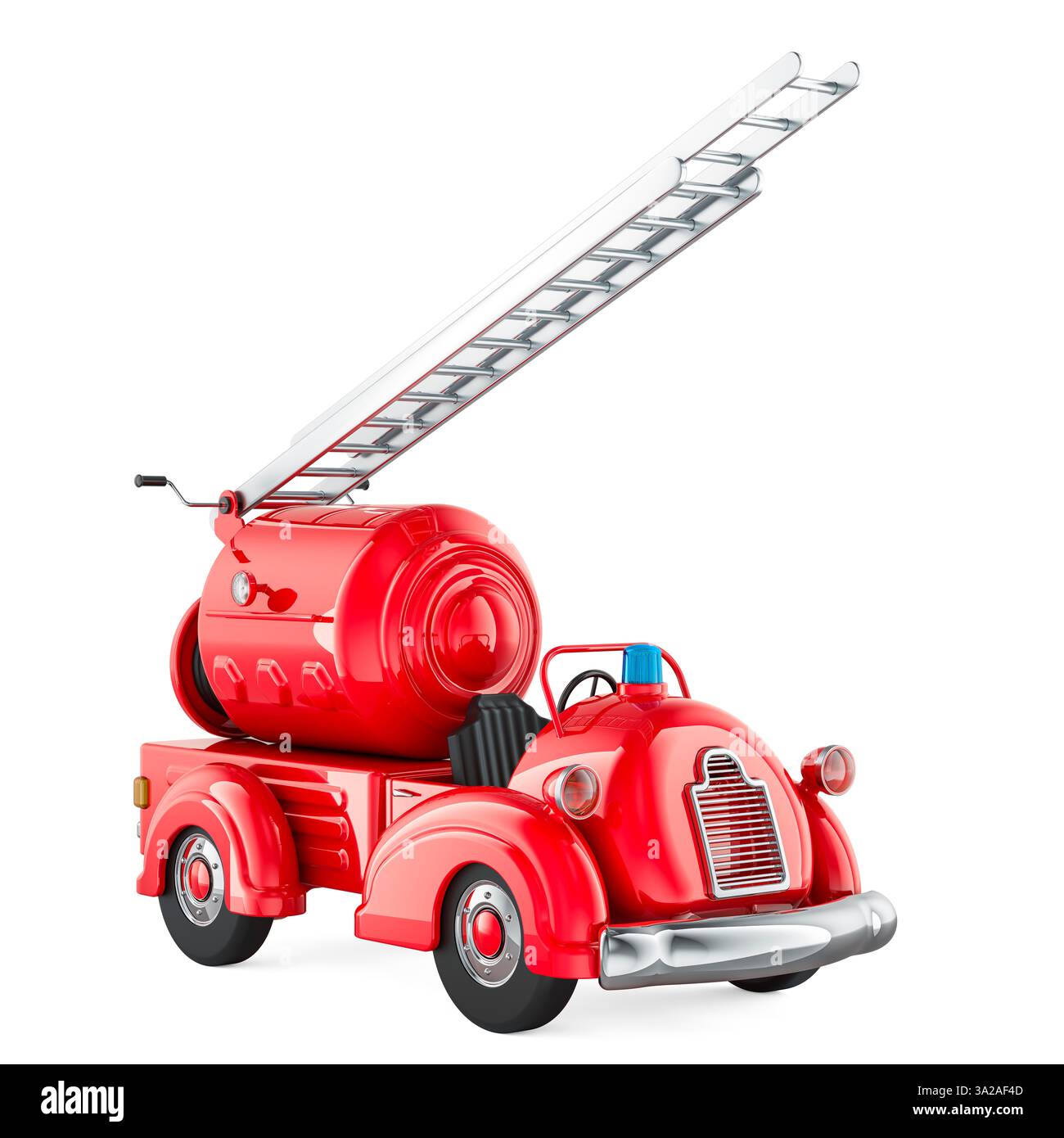 Fire truck with water tank and extending ladder. Fire Engine Toy, 3D ...