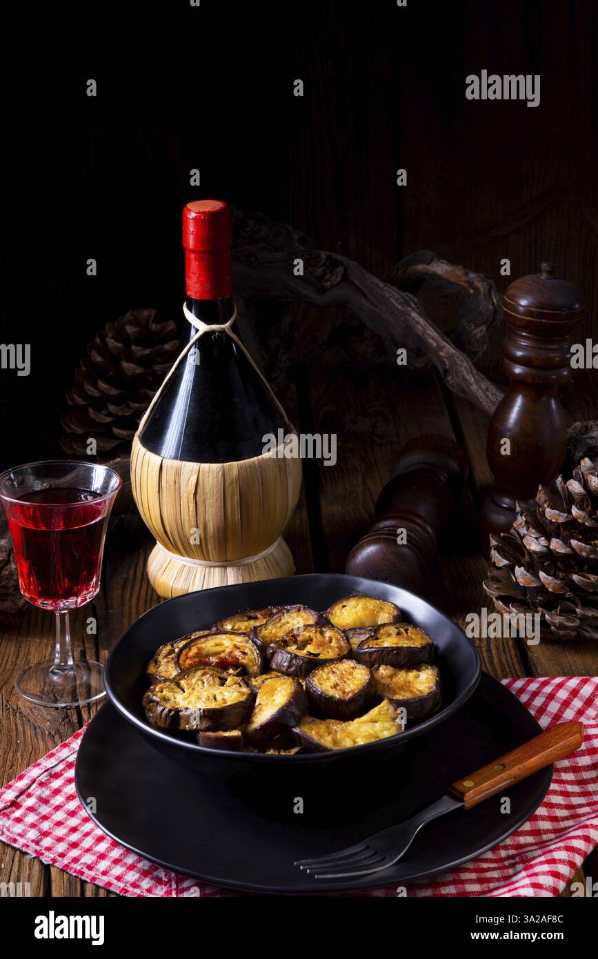 Melitzanes Tiganites fried aubergines in Greek style Stock Photo - Alamy