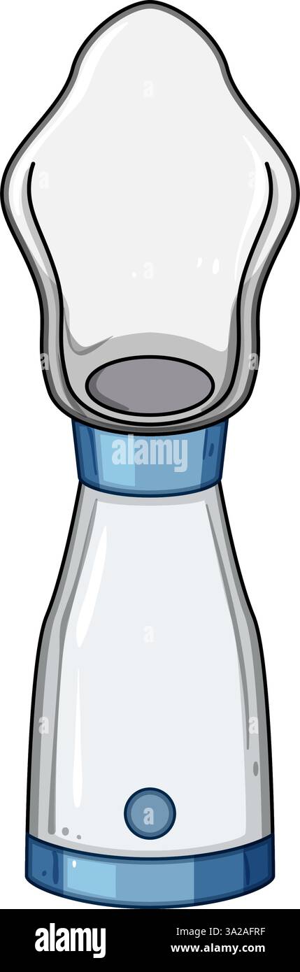 medication inhaler portable cartoon vector illustration Stock Vector ...