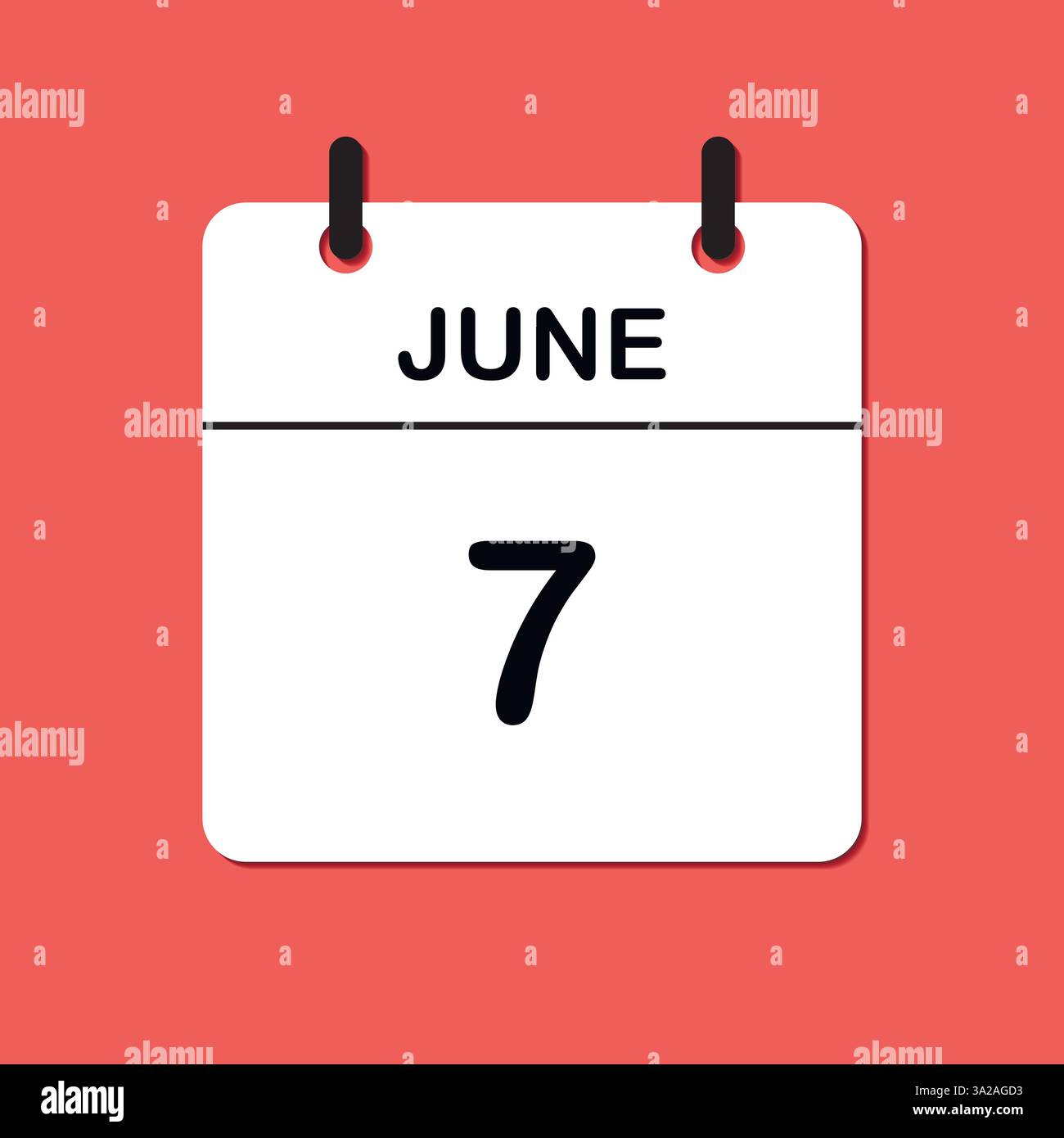 June 7. Daily Calendar icon for design. Simple design for business ...
