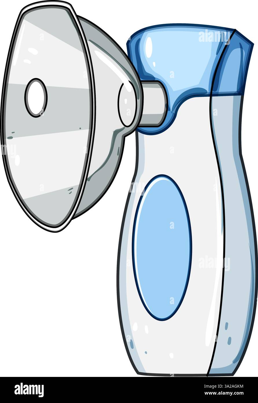 breath inhaler portable cartoon vector illustration Stock Vector Image ...