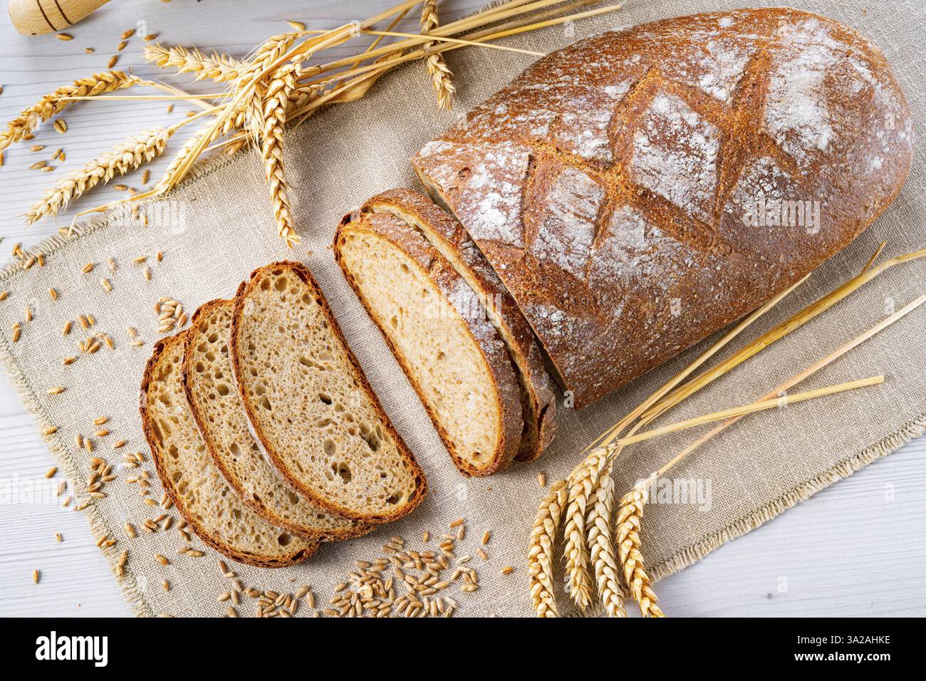 Delicious mixed rye bread, also known as grey bread Stock Photo - Alamy