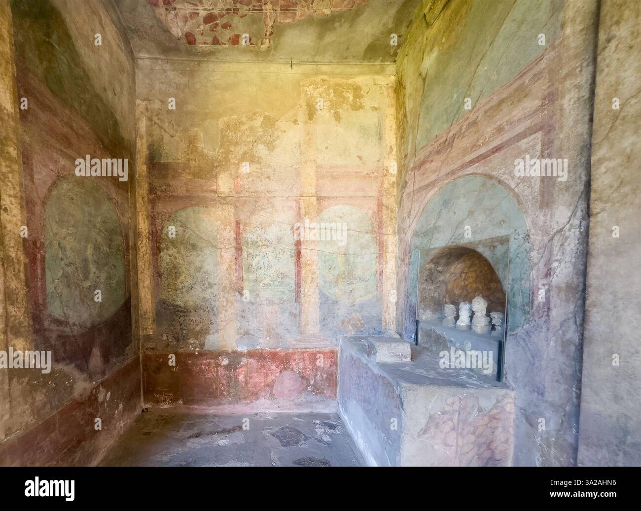 Pompeii, Campania, Italy - July 6, 2024: Ancient Roman City ruins. Casa ...