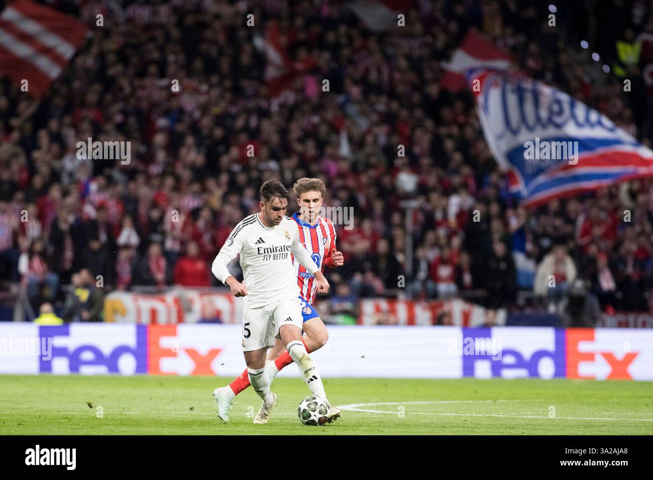 MADRID,SPAIN - 12 March: Raul Asencio of Real Madrid in action during ...