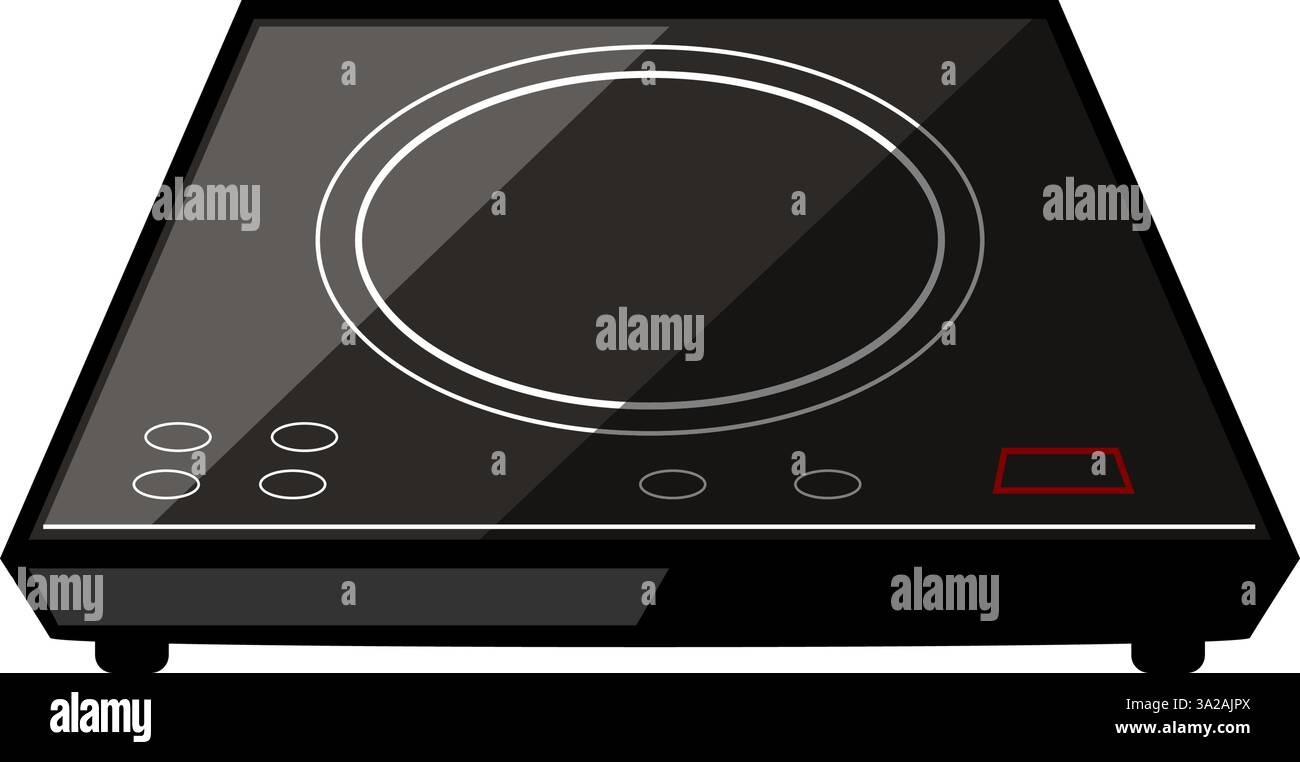 stemless induction cooktop cartoon vector illustration Stock Vector ...