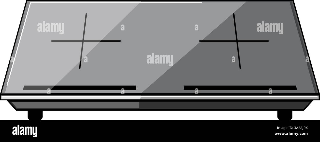 flute induction cooktop cartoon vector illustration Stock Vector Image ...