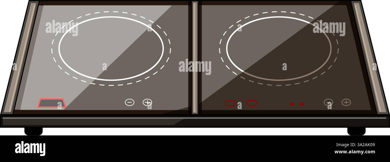 champagne induction cooktop cartoon vector illustration Stock Vector ...