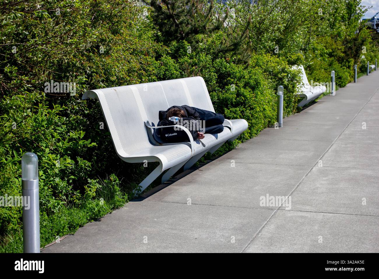 Seattle, Washington, United States - 04-29-2019: A view of a homeless ...